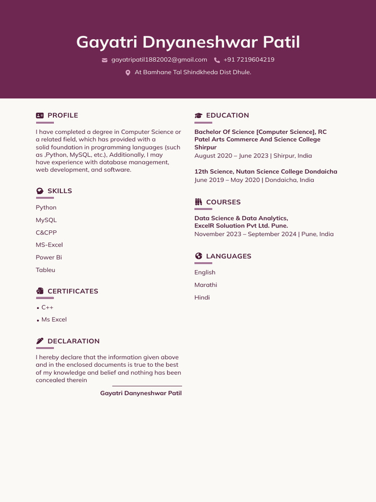 gayatri cv new | PDF