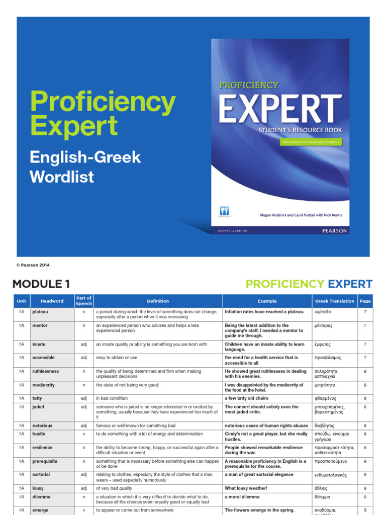 English-Greek Proficiency Wordlist | PDF | Sound
