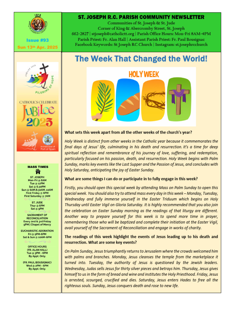 Holy Week Reflections & Schedule 2025 | PDF | Easter | Christian ...