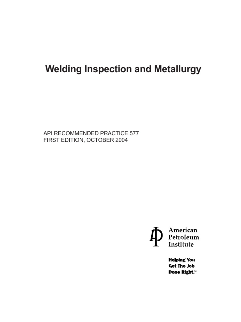 Api RP 577 2004 | PDF