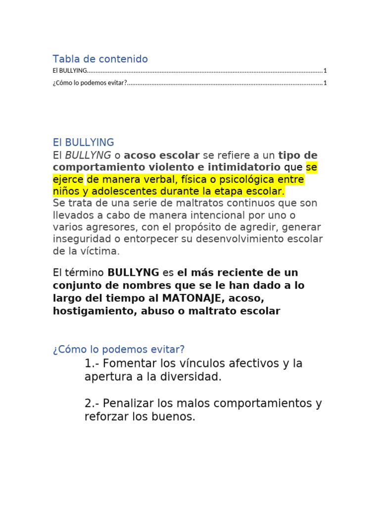 El BULLYING | PDF