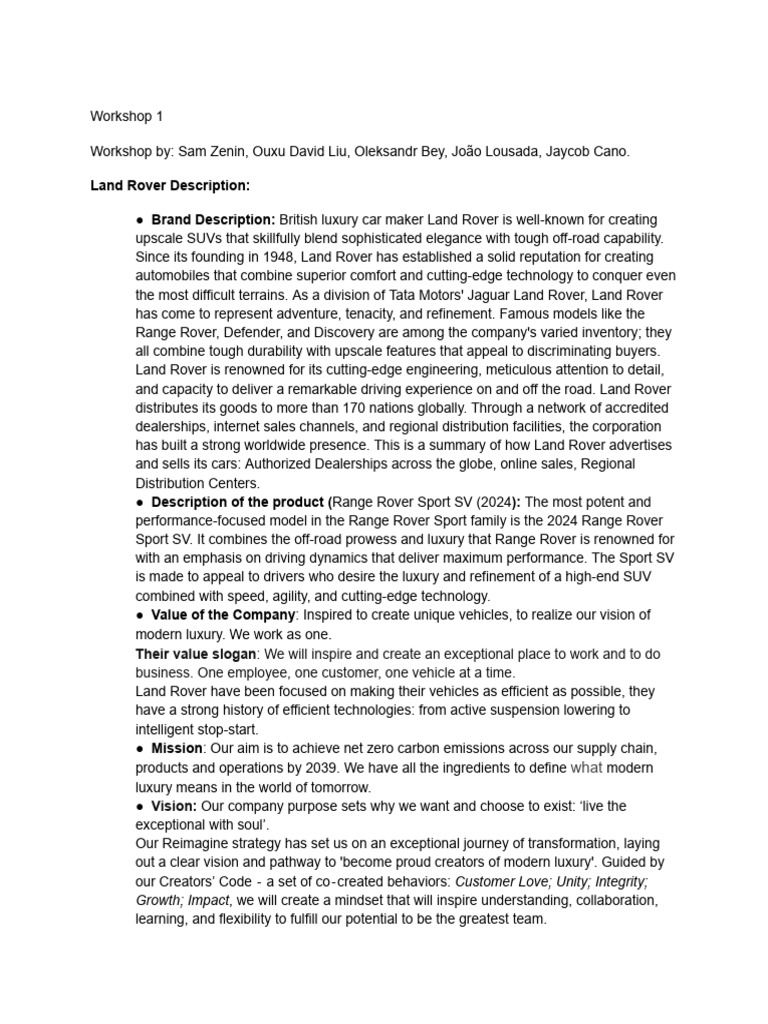 Full Workshop | PDF | Market Segmentation | Brand