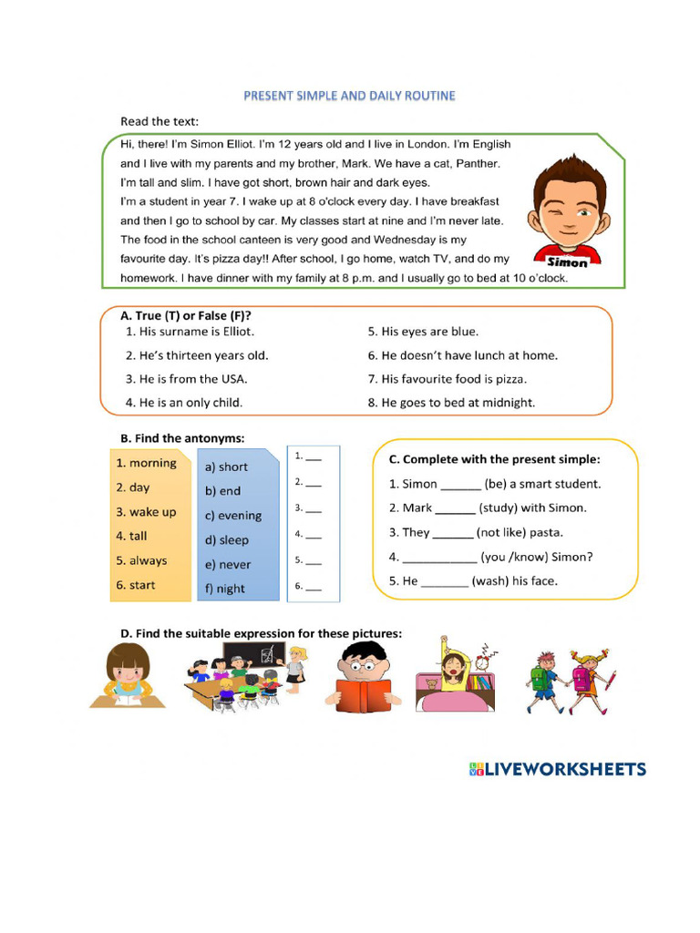 Present Simple and Routines PDF | PDF