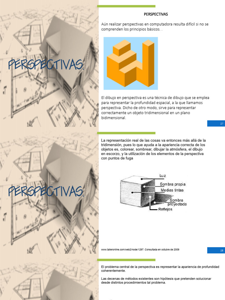 Perspectivas en 3D - IPARTE | PDF | Perspectiva (Gráfica) | Horizonte
