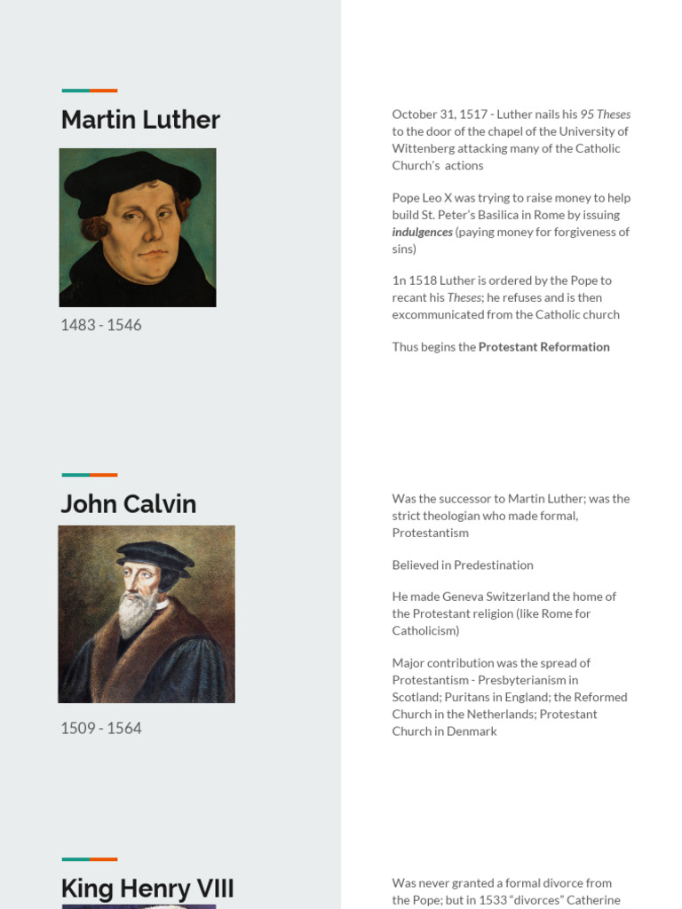 Protestant Reformation VIP's (2) - 1 | PDF