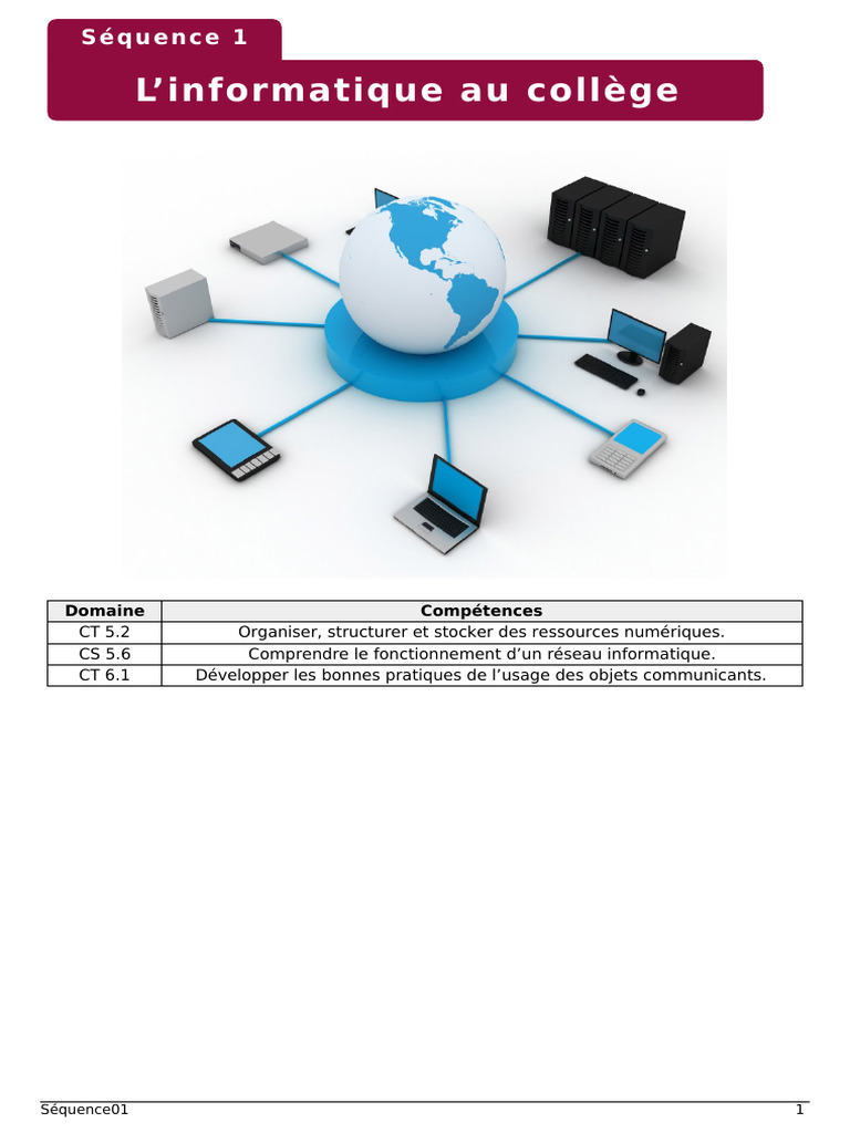 L'informatique Au Collège: Séquence 1 | PDF | Internet | Internet et Web