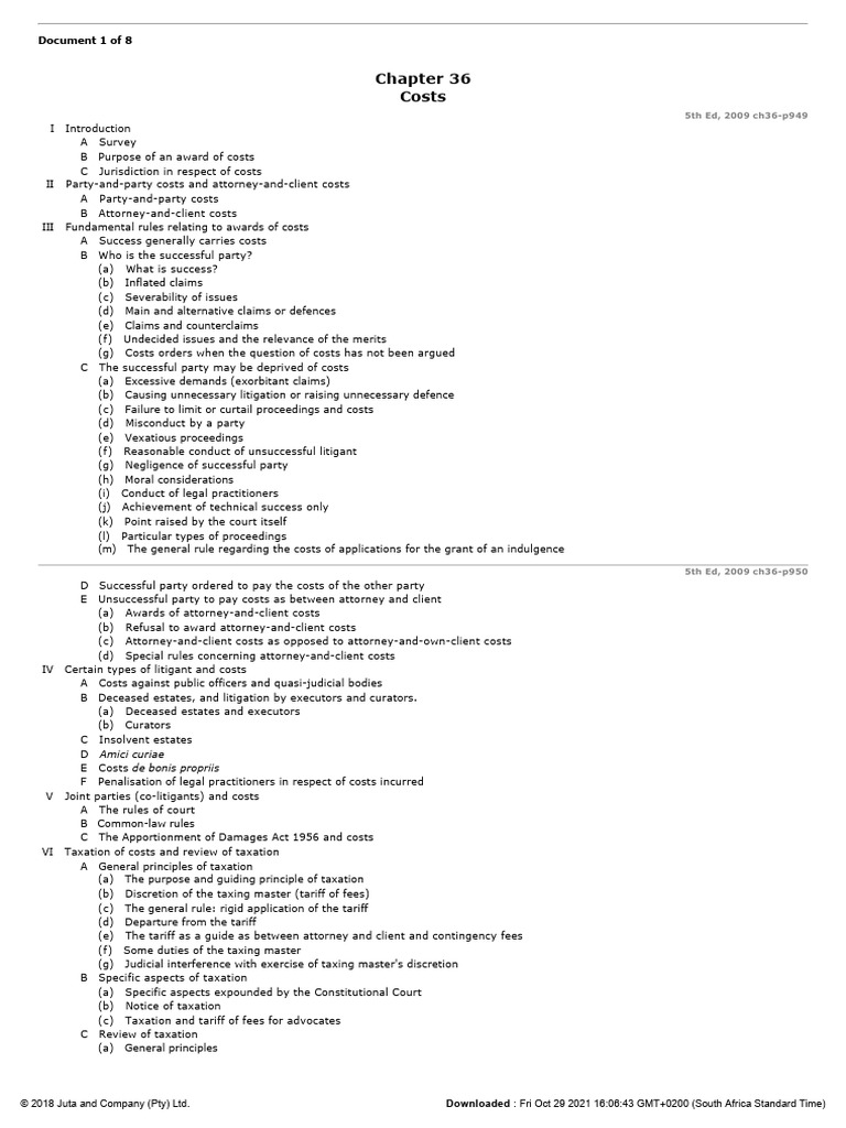 Chapter_36_Costs | PDF | Costs In English Law | Lawsuit