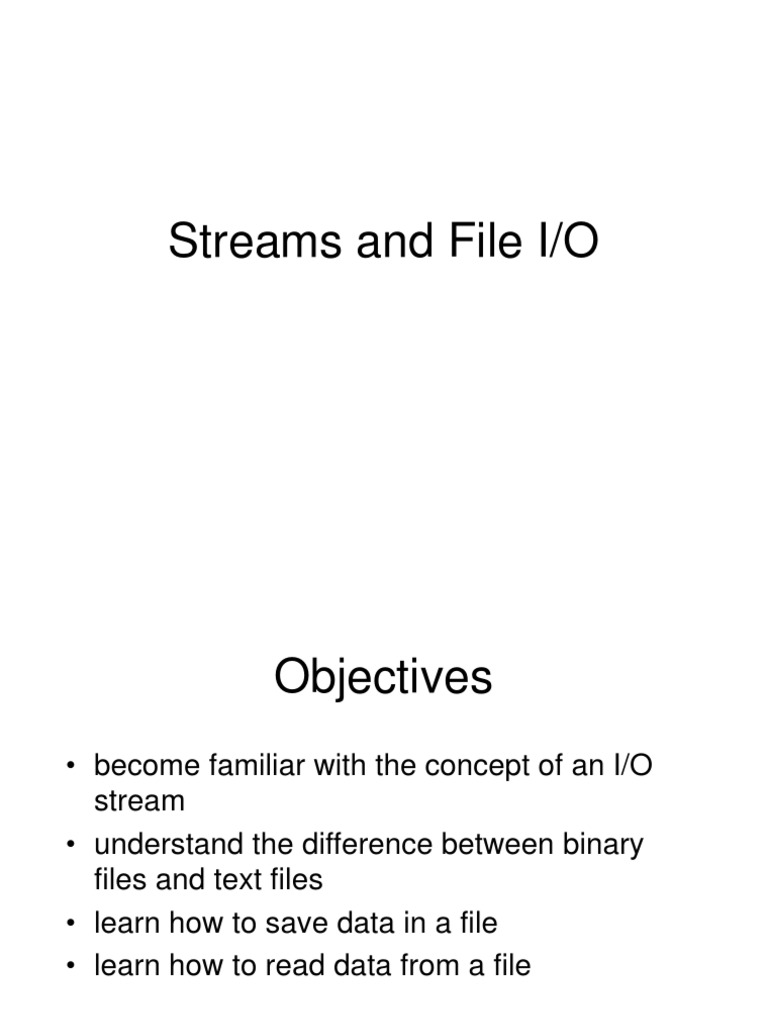Streams and File I/O | PDF | Filename | Computer File