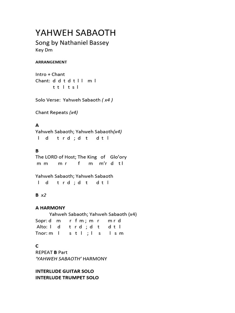 Yahweh Sabaoth | PDF