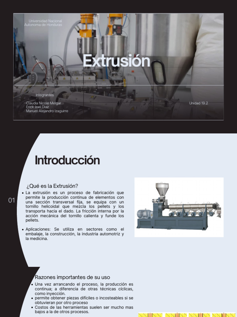 Proceso de Extrusión: Definición y Usos | PDF | Extrusión | Tornillo