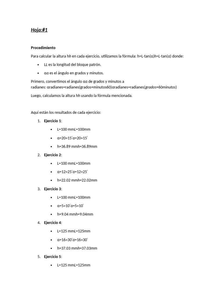 Ejercicios Mediciones Mecanicas. | PDF | Rotación | Longitud
