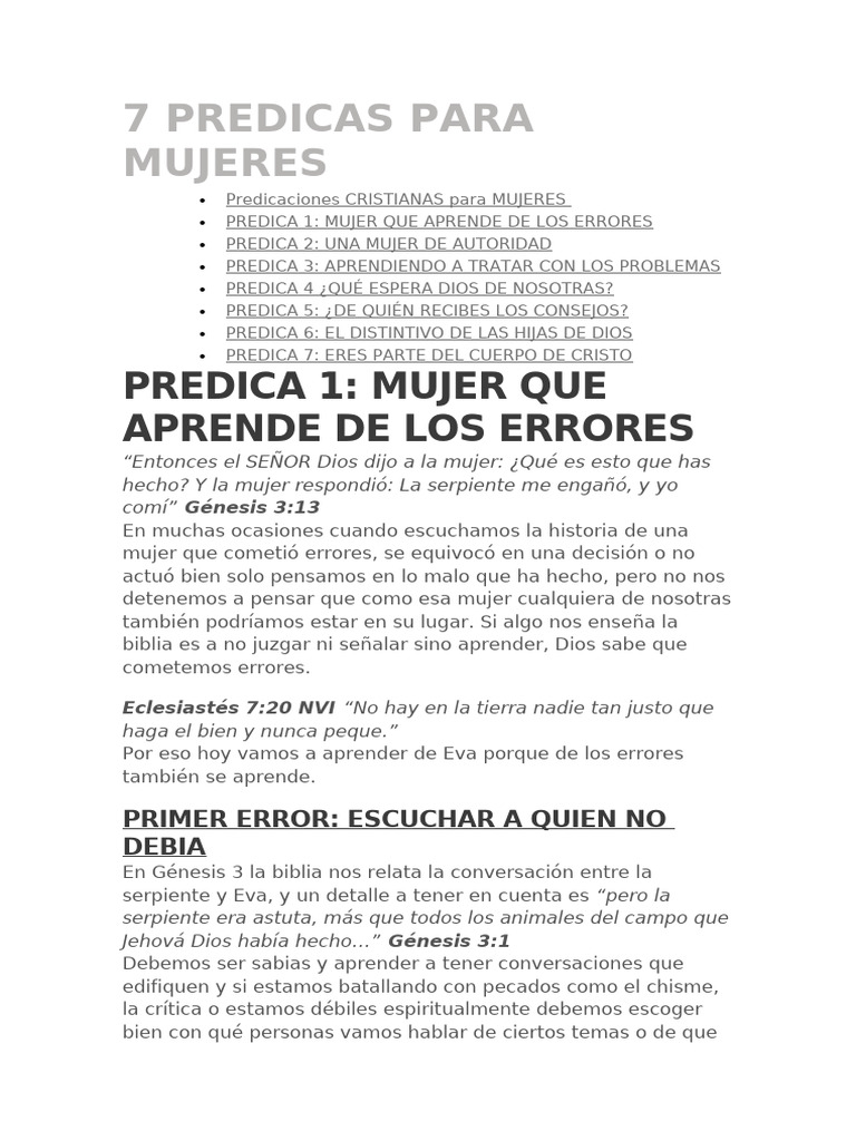 7 Prédicas Cristianas para Mujeres | PDF | Esther | María, madre de Jesús
