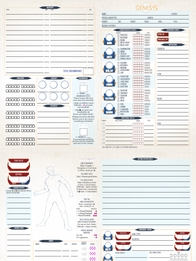 Character Skills and Combat Sheet | PDF | Role Playing Games