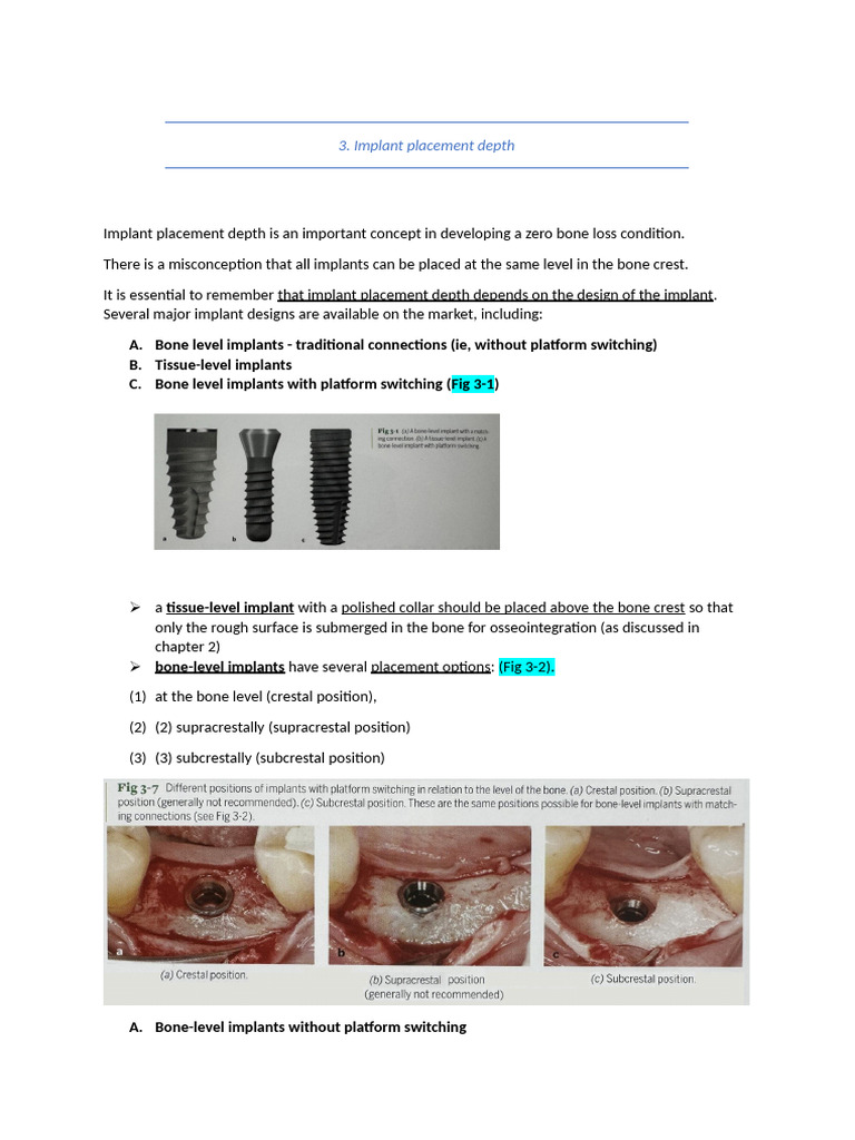 Implant Placement Depth | PDF | Dental Implant | Dentistry Branches