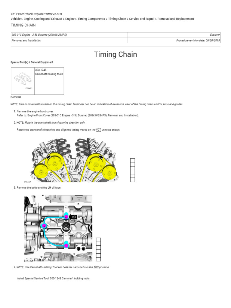 2017 Ford Explorer 3.5 Timing Chain Guide | PDF | Engines | Internal ...