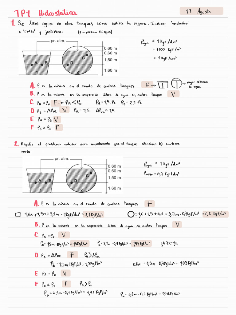 TP 1 Hidrostatica - 230213 - 163406794 | PDF
