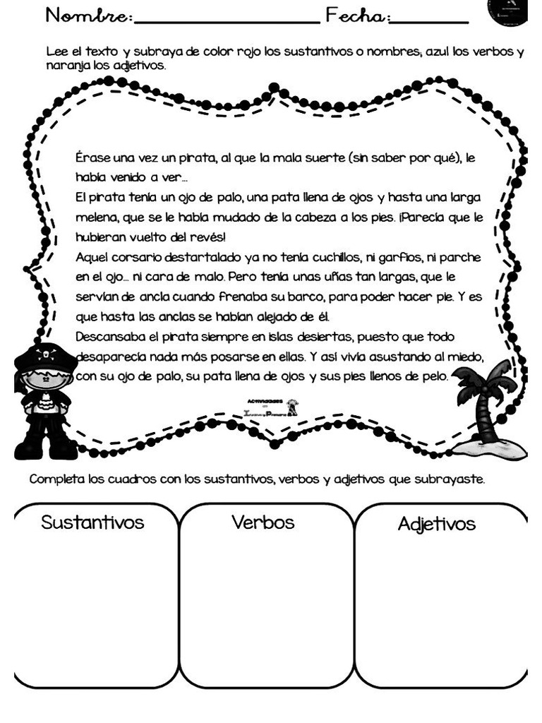 Sustantivos, Adjetivos y Verbos | PDF