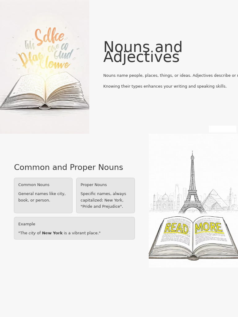 Nouns and Adjectives Building Blocks of Language | PDF | Noun | Adjective
