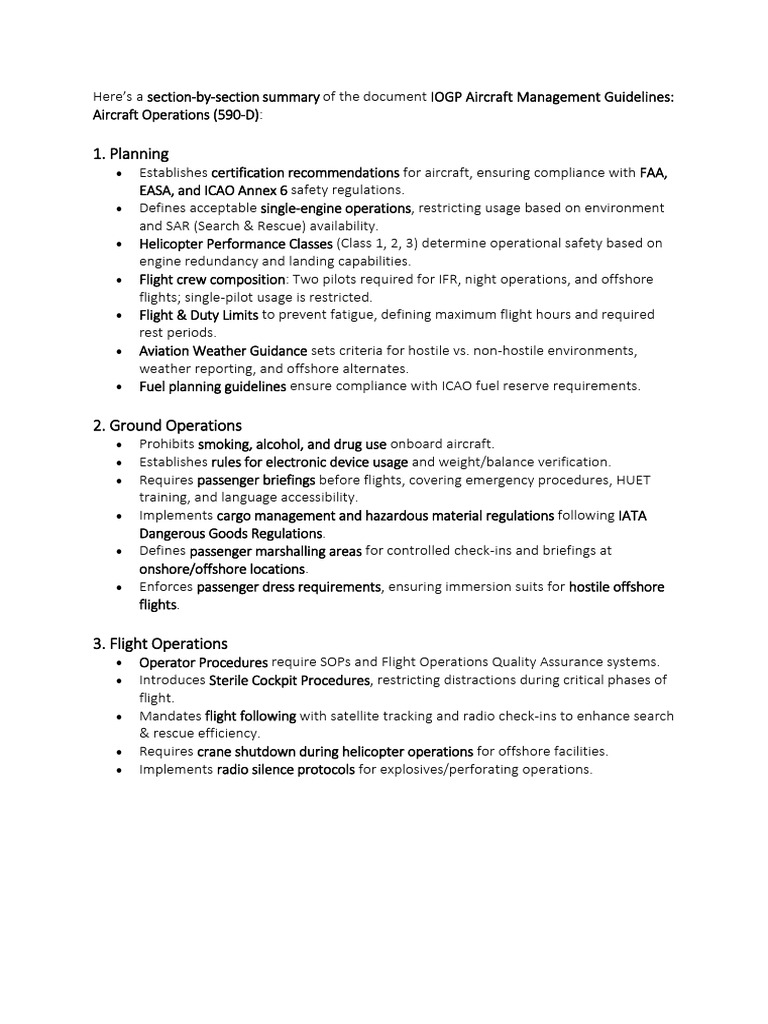IOGP Aircraft Management Guidelines | PDF | Instrument Flight Rules ...
