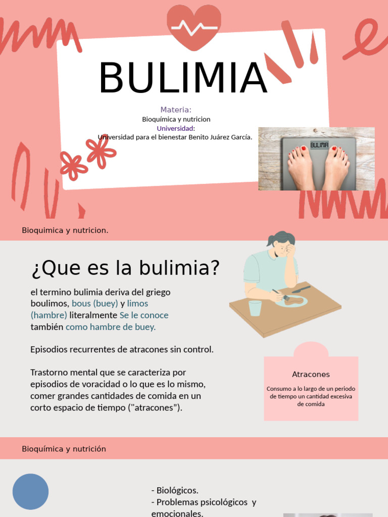 Bulimia Presentación 2 | PDF | Bulimia nerviosa | Trastorno por atracón