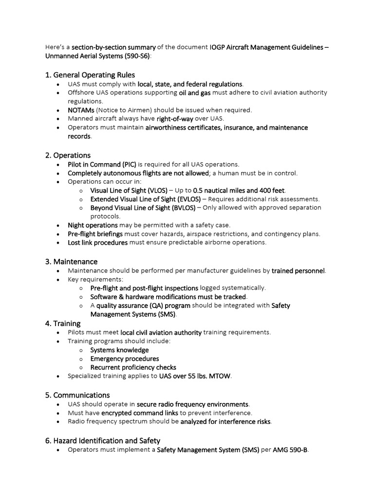 UAS Management Guidelines Overview | PDF | Unmanned Aerial Vehicle ...