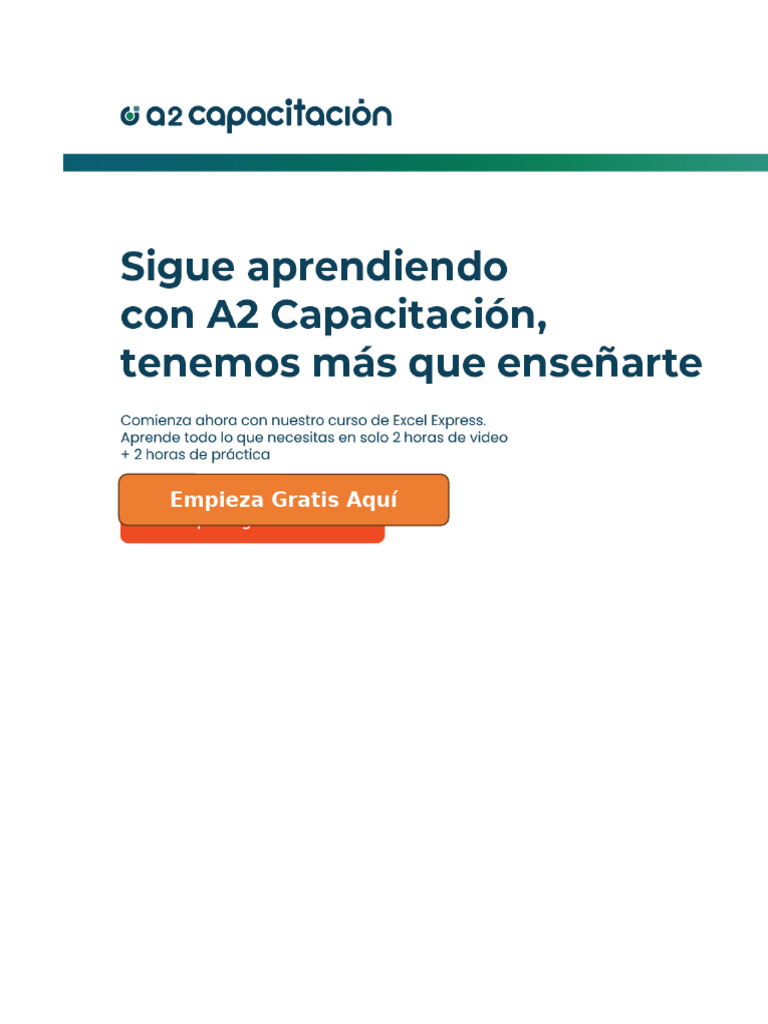 Formulas en Excel A2+Capacitación | PDF