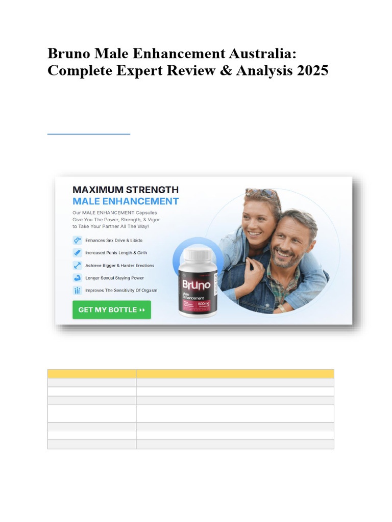 Bruno Male Enhancement Australia Review 2025 - Does It Work? | PDF ...