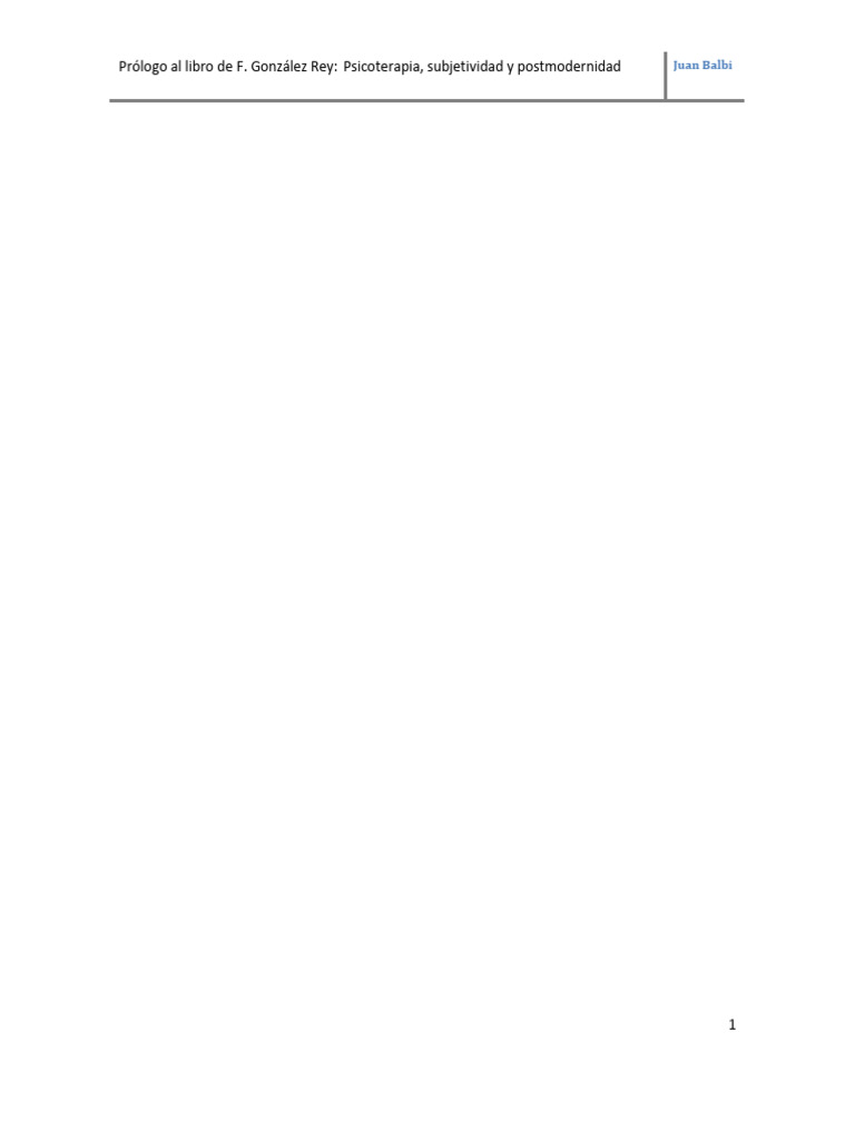 Balbi Prólogo | PDF | Psicoterapia | Sicología