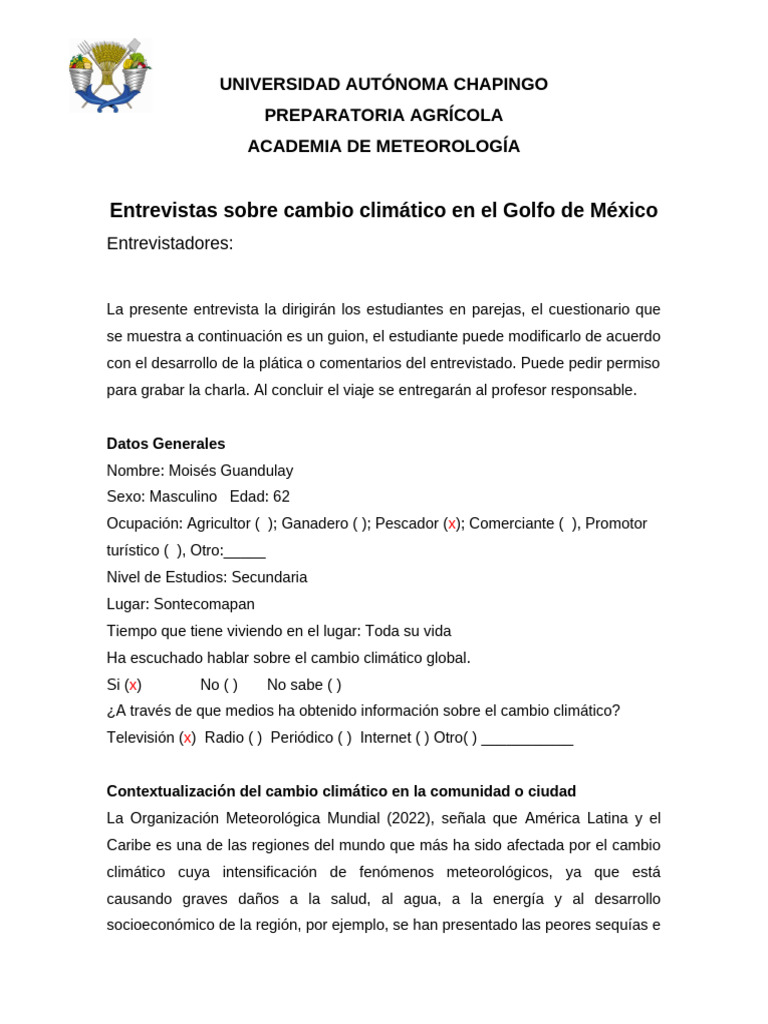 ENTREVISTAS en El Puerto | PDF | Cambio climático | Efecto invernadero
