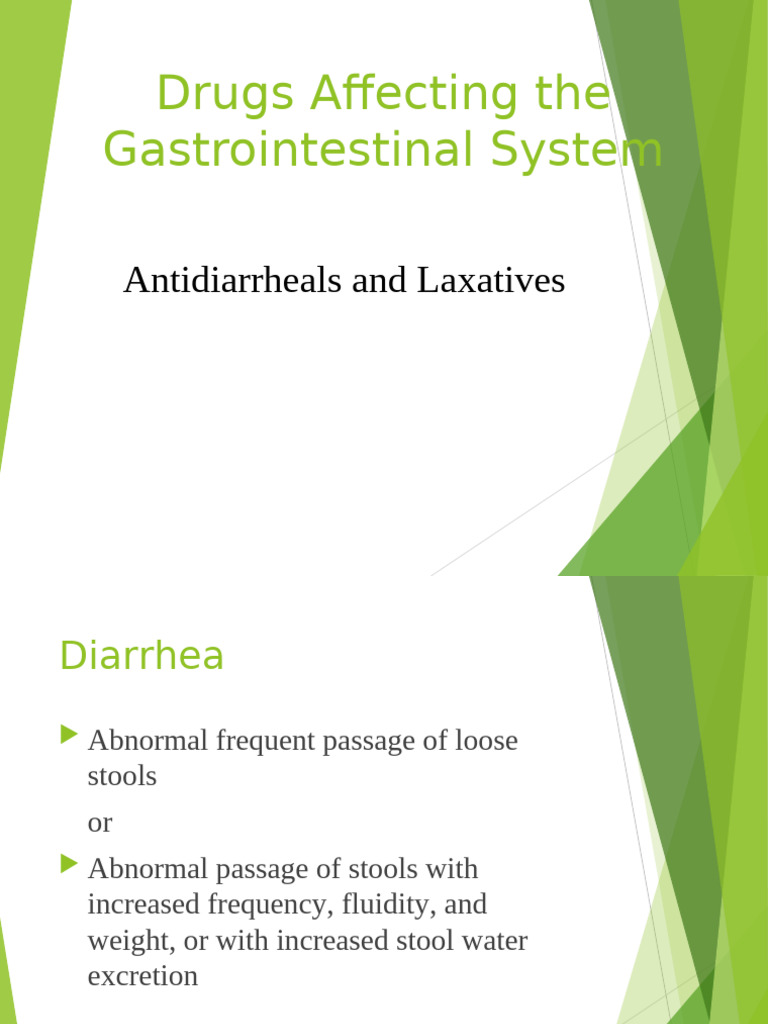Lecture 9 Drugs Affecting The Gi System | PDF | Constipation | Diarrhea