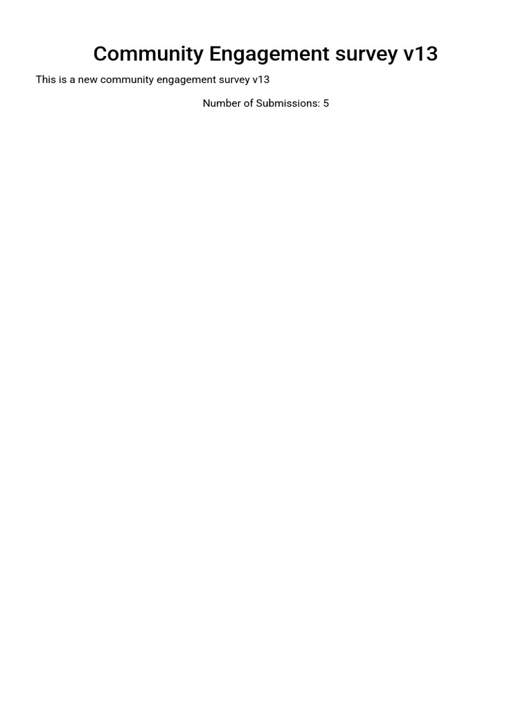 Survey - Community Engagement Survey v13 | PDF | Entrepreneurship ...