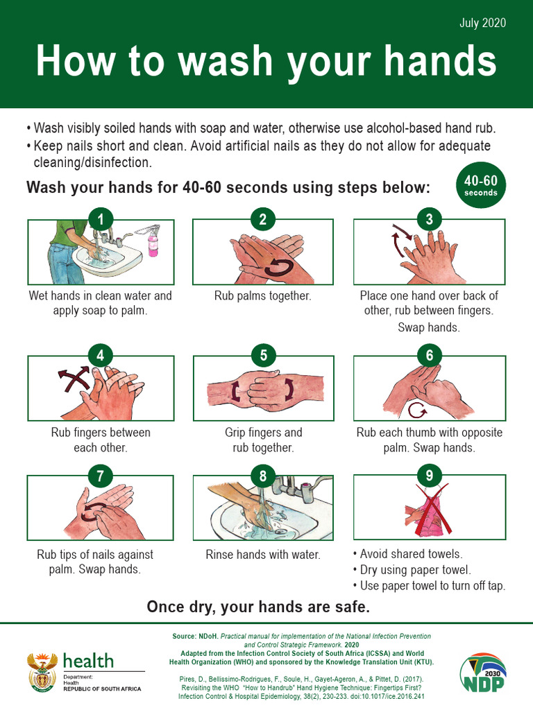 Hand Hygiene How-To-Wash-Hands - Portrait - (Web Version) | PDF | Hand ...