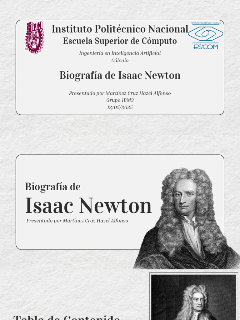 Biografía de Isaac Newton - MCHA | PDF | Isaac Newton | Science