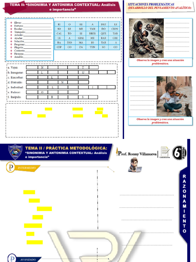 P2 PRACTICA - SINONIMIA Y ANTONIMIA CONTEXTUAL Análisis e Importancia | PDF