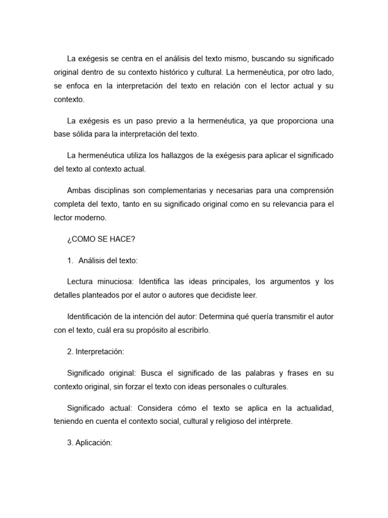 La Ex-Gesis Hermeneutica. COMO | PDF
