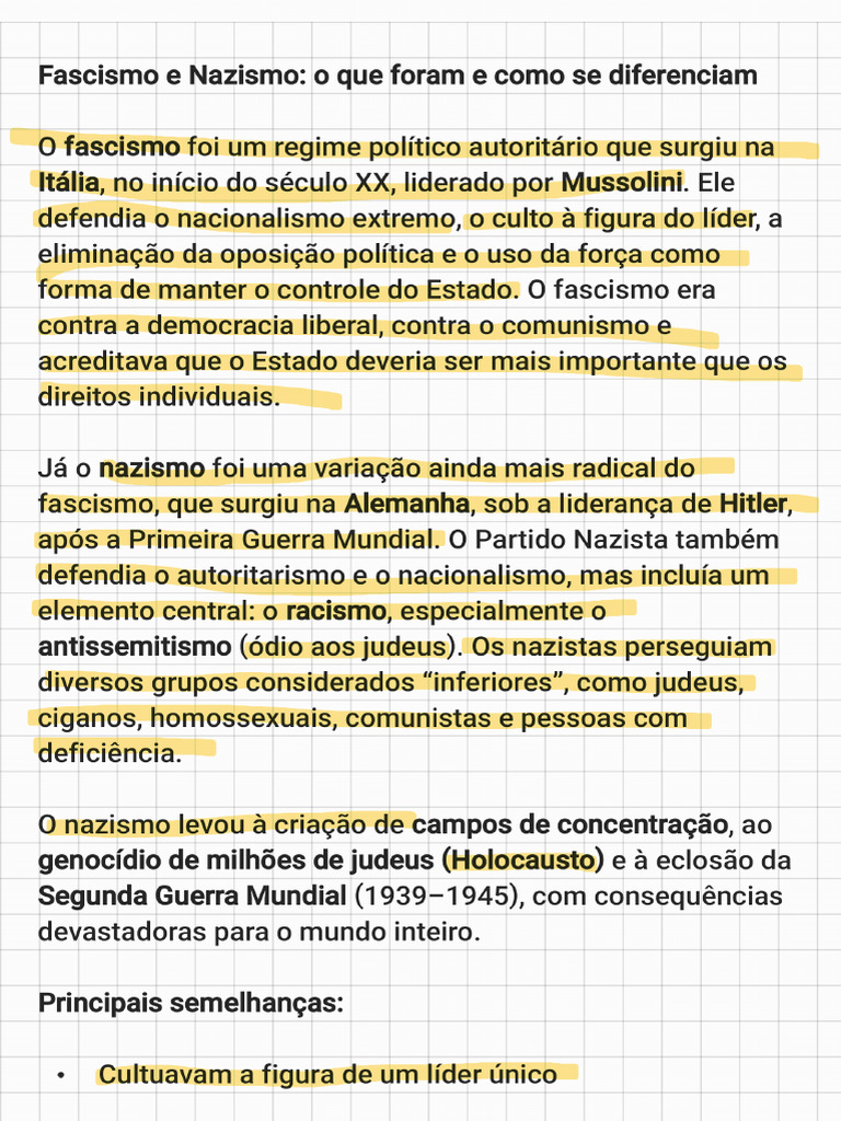 História Fascismo e Nazismo | PDF