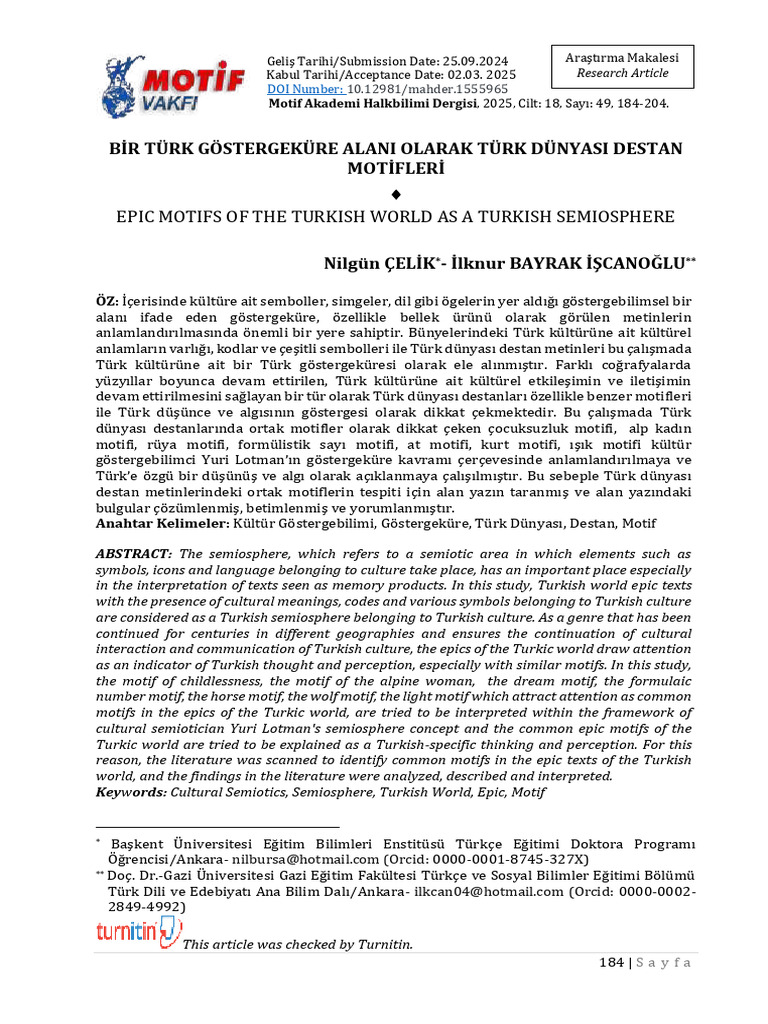 Bir Turk Gostergekure Alani Olarak Turk | PDF