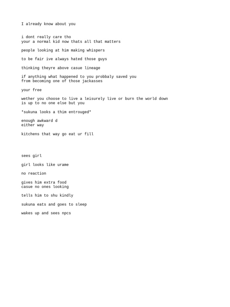 Sukuna Dialouge | PDF