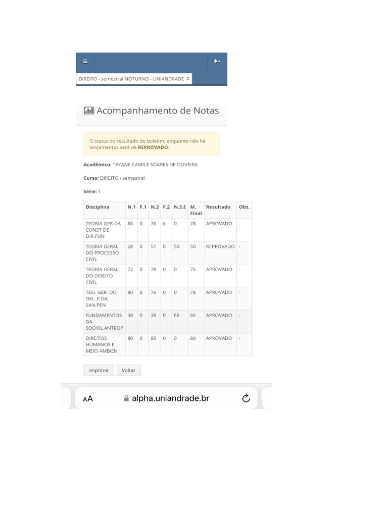 Grade Horária | PDF