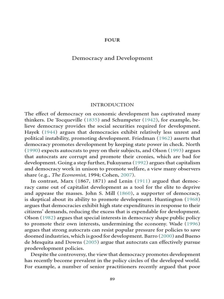 Democracy's Impact on Economic Development | PDF | Democracy ...