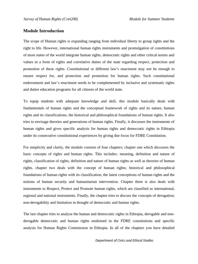 Human Right Exit Cours HR - Module | PDF | Rights | Human Rights