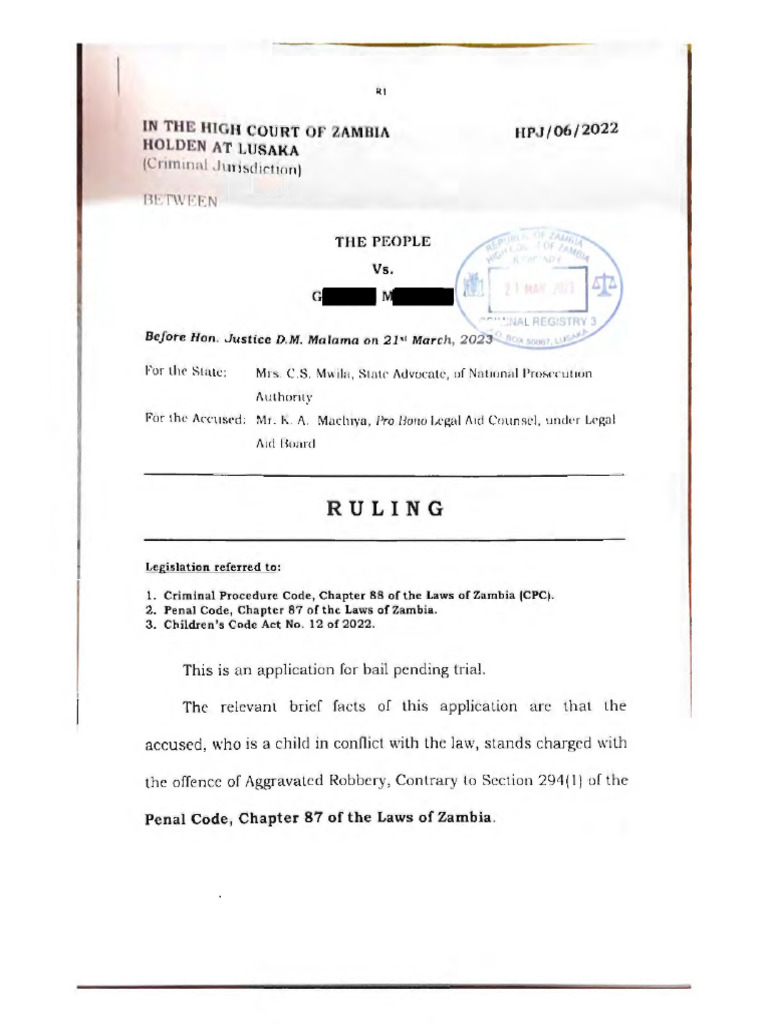 People V G M (HPJ062022) 2023 ZMHC 61 (21 March 2023) | PDF