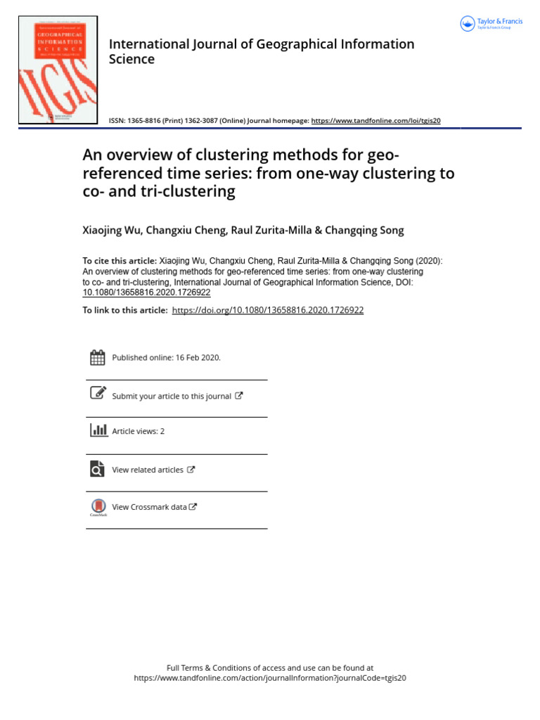 Clustering For Geo Timeseries 2020 | PDF | Cluster Analysis | Algorithms