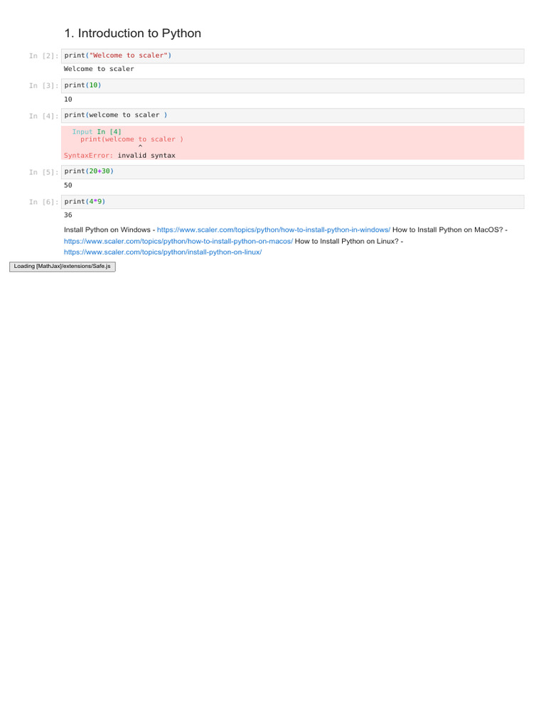 Introduction To Python: Input | PDF