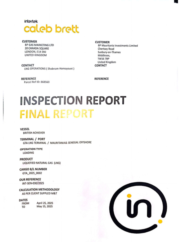 Final Report - Signed-Intertek-British Achiever | PDF