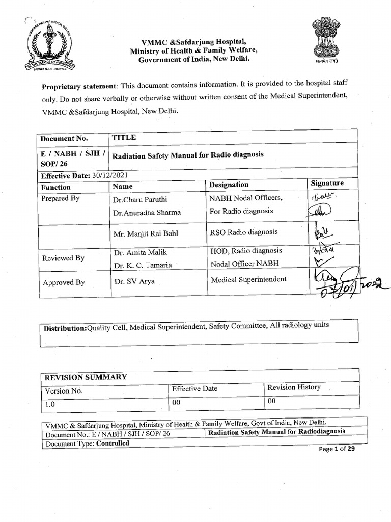 Radiation Safety Manual For Radio Diagnosis | PDF