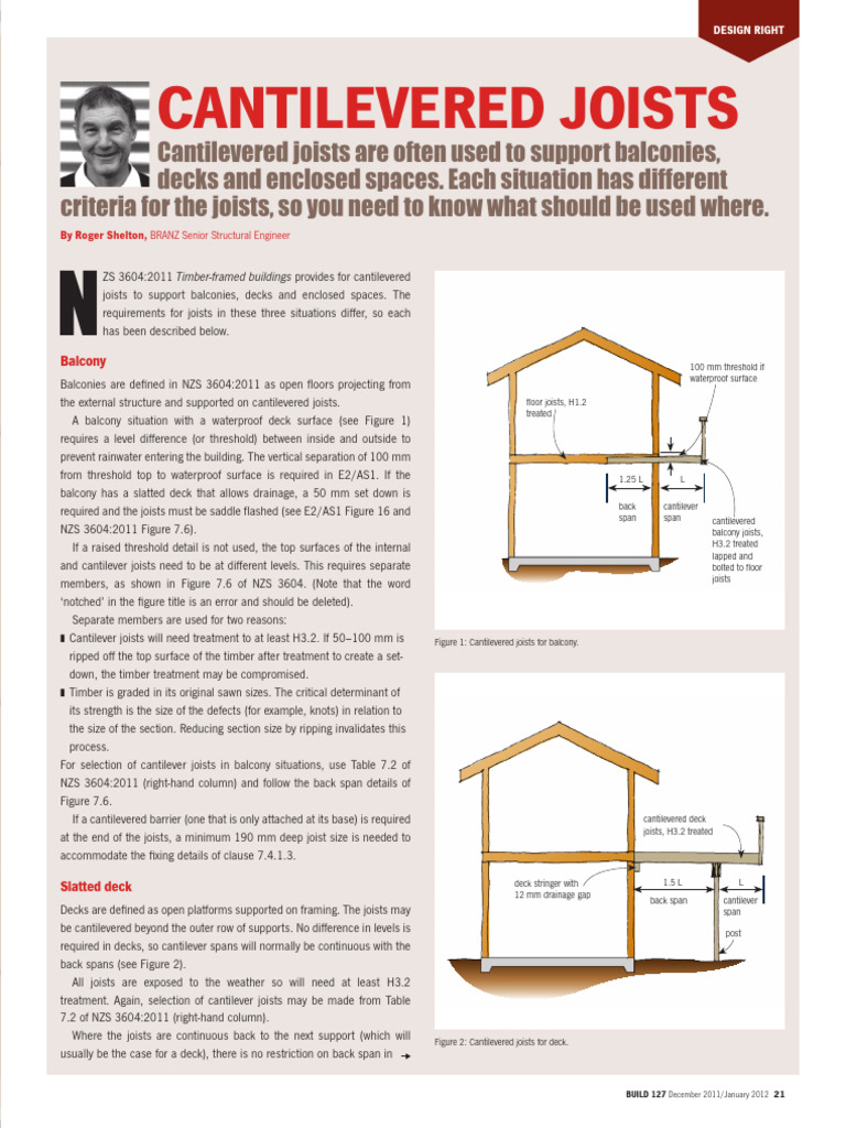 Build127 21 DesignRight CantileverJoists | PDF | Lumber | Structural Engineering