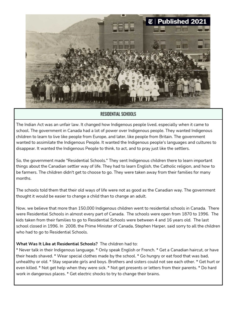 Residential Schools in Canada | PDF | Indigenous Peoples