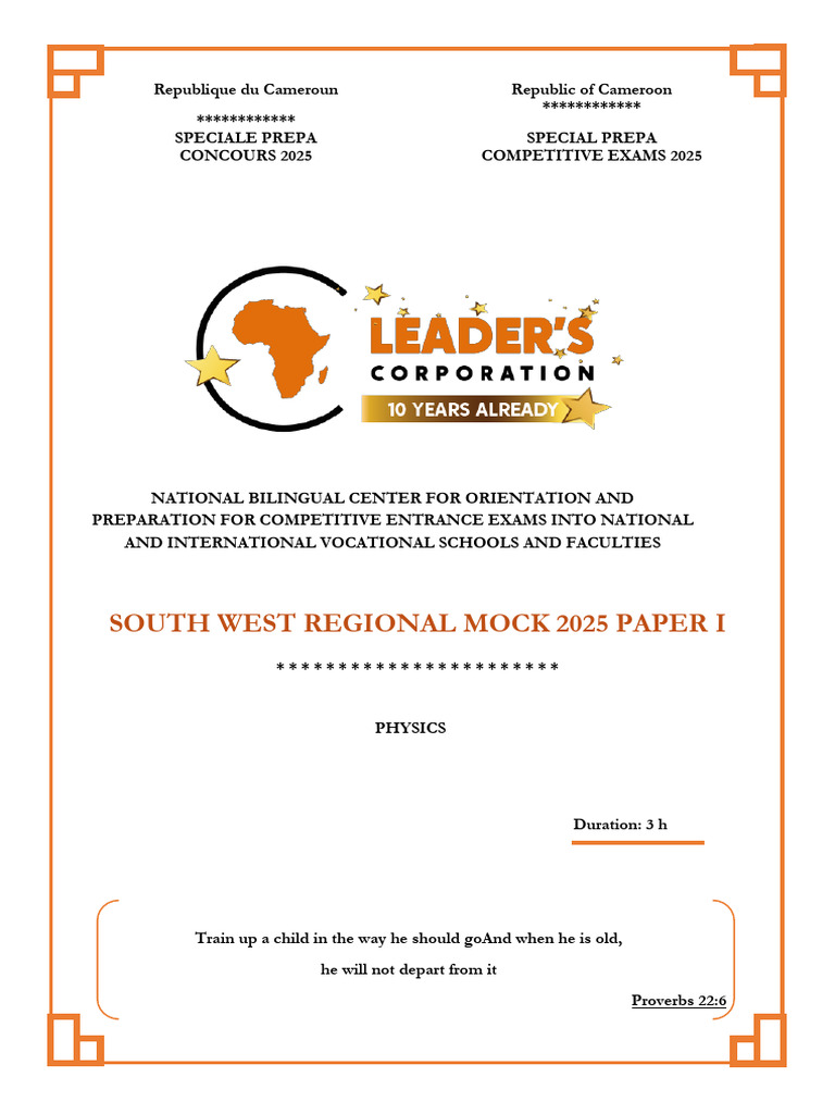 Southwest Regional Mock Exam 2025 | PDF | Series And Parallel Circuits ...