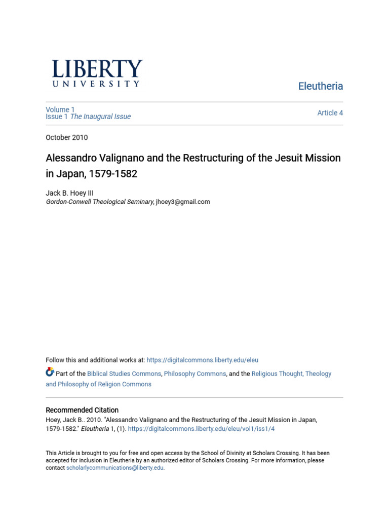 Alessandro Valignano, Reconstructing | PDF